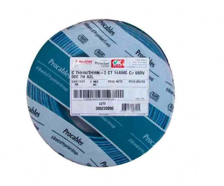 Cable THHN Calibre #14 AWG AZUL - Paneles Solares Colombia Lamparas ...